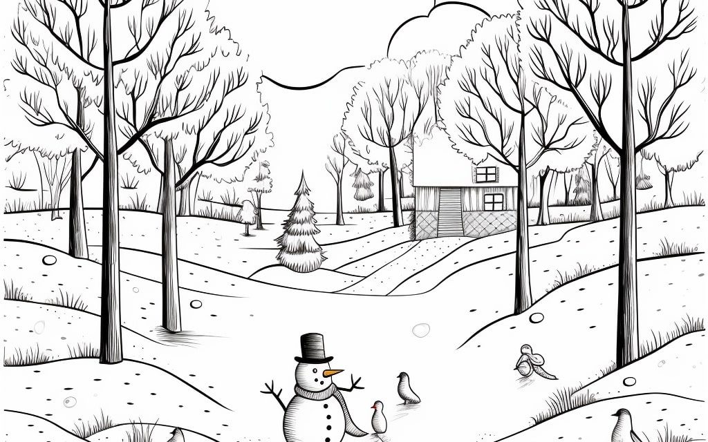 Coloriage à imprimer | L'hiver - Francais-rapide 🇫🇷