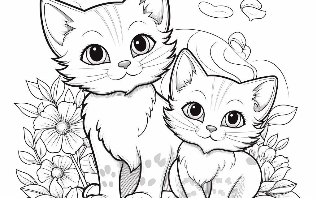 Coloriage chat à imprimer - Francais-rapide 🇫🇷