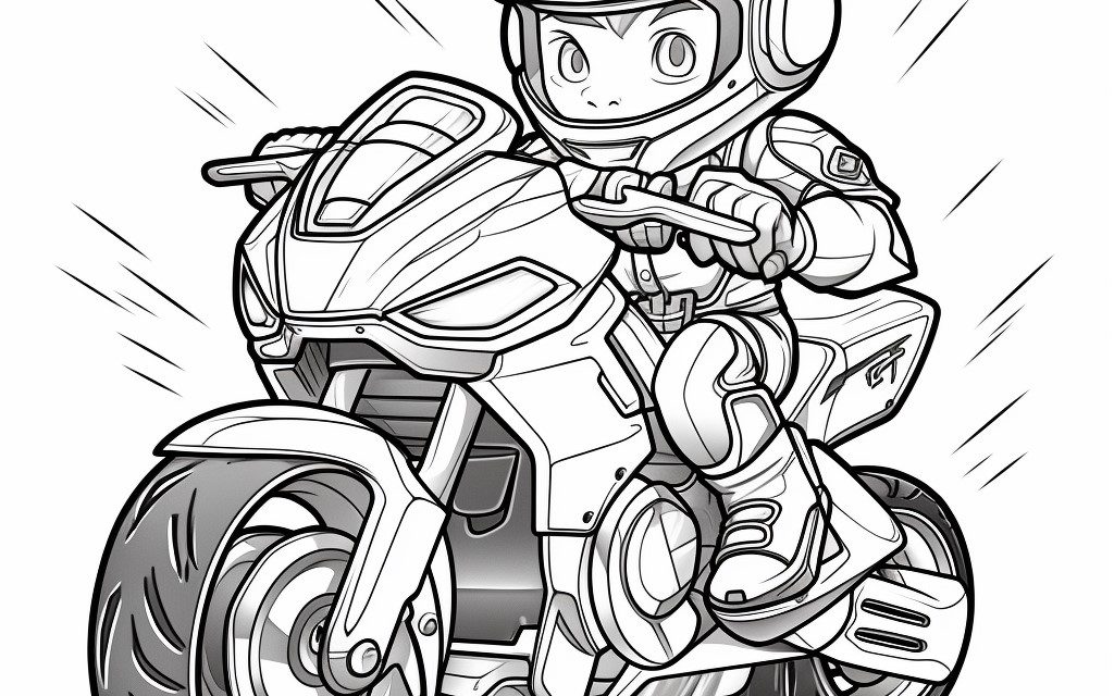Coloriage de moto à imprimer - Francais-rapide 🇫🇷