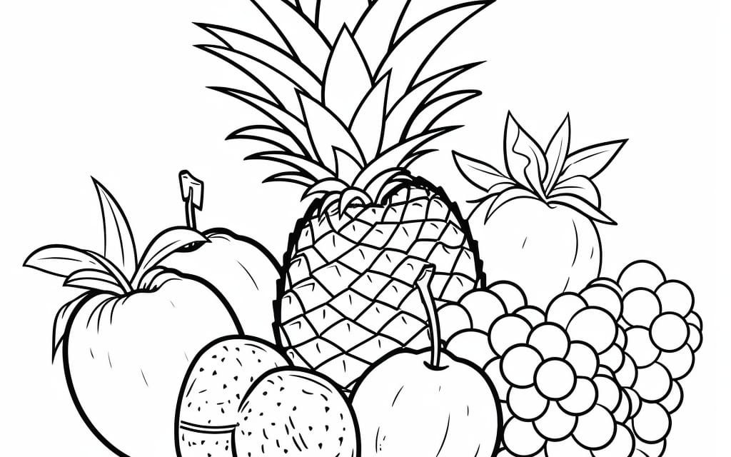 Coloriage fruits à imprimer - Francais-rapide 🇫🇷