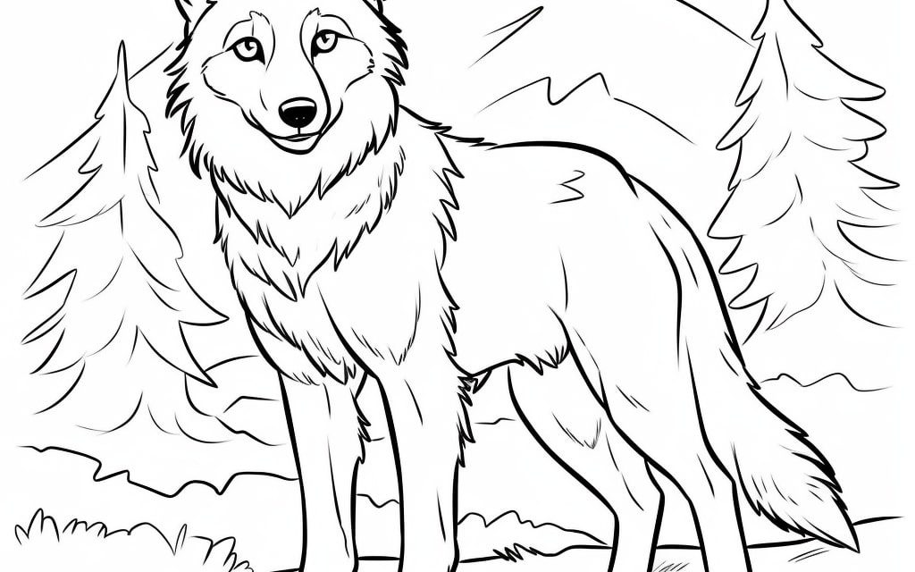 Coloriage loup à imprimer - Francais-rapide 🇫🇷
